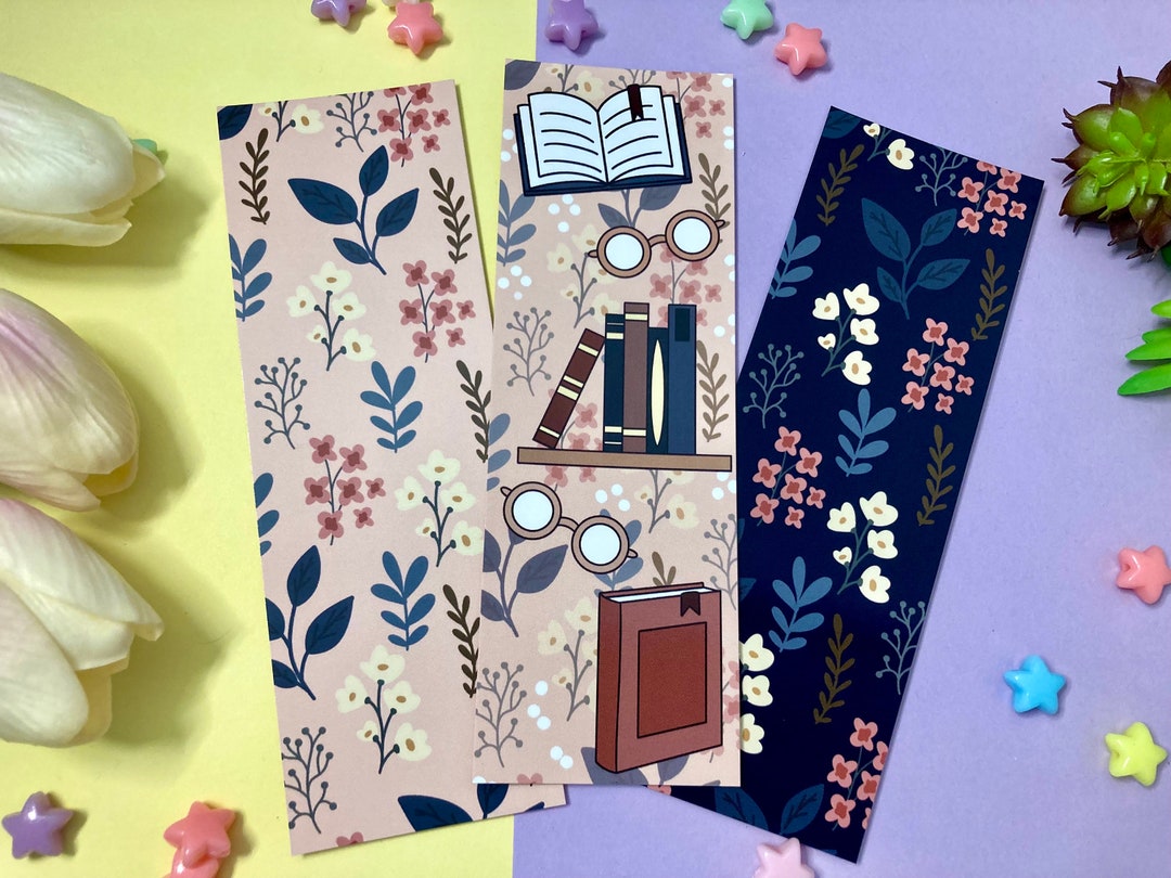 Floral Book Themed Bookmark Set or Single Book Lover Bookworm Book Club ...