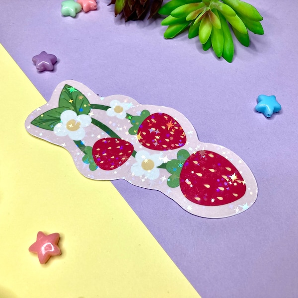 Strawberry Vinyl Sticker - Etsy