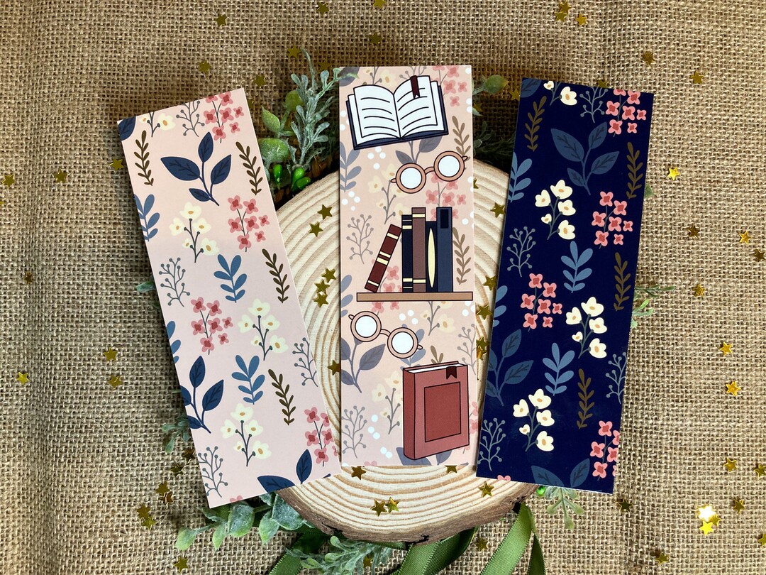 Floral Book Themed Bookmark Set or Single Book Lover - Etsy