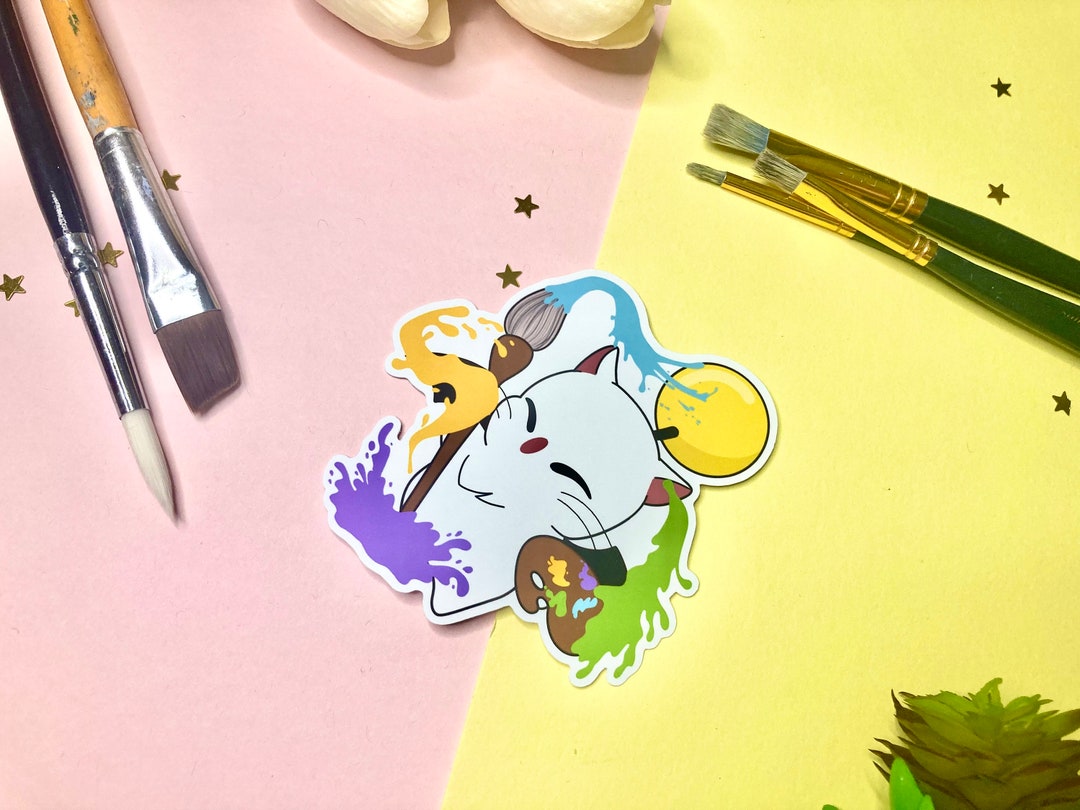 Pictomoogle Pictomancer Moogle Final Fantasy Sticker-vinyl Sticker Mog ...