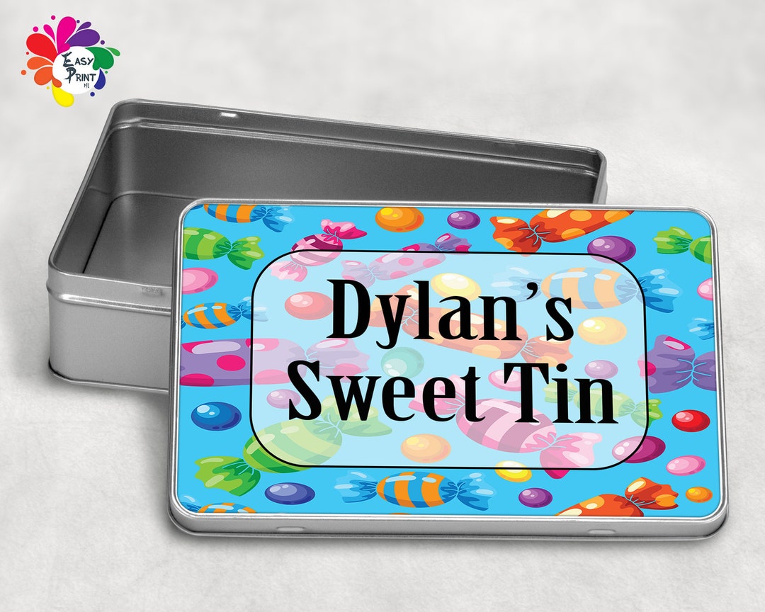 Personalised Sweet Tin With Blue Design - Etsy UK
