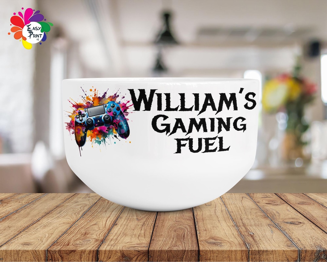 Personalised Gamer Cereal/soup Bowl, Breakfast Bowl, Ceramic Bowl ...