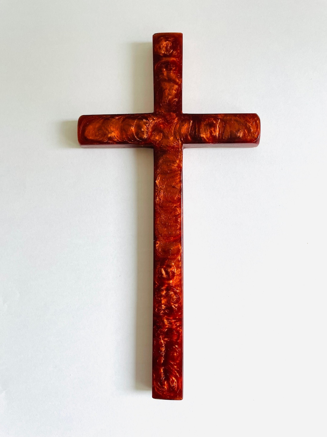 Bronze Marbled Epoxy Resin Cross, Handmade Epoxy Cross, Cross Wall ...