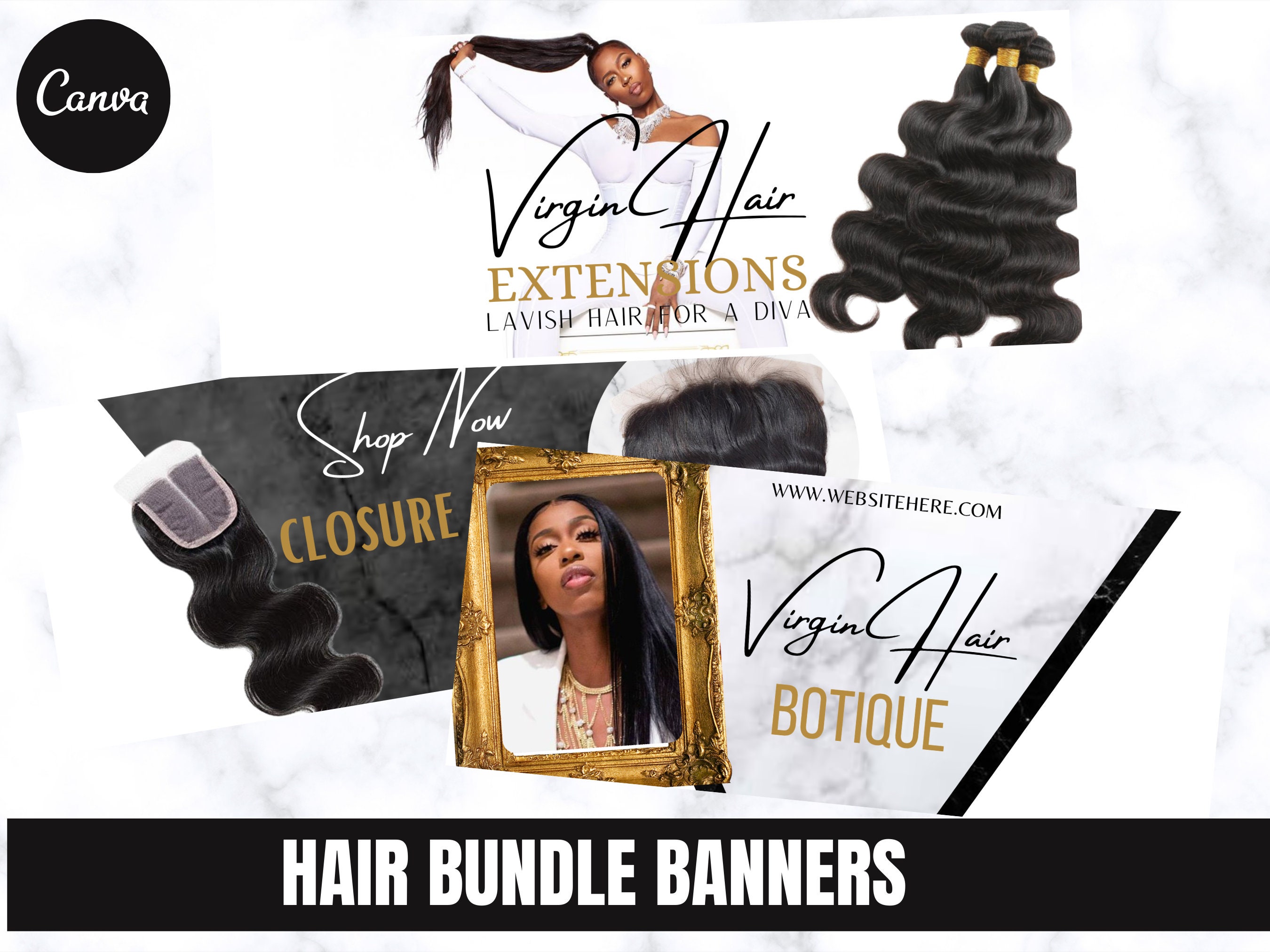 Hair Banner. Bundle Deal, Template, Instant Download - Etsy