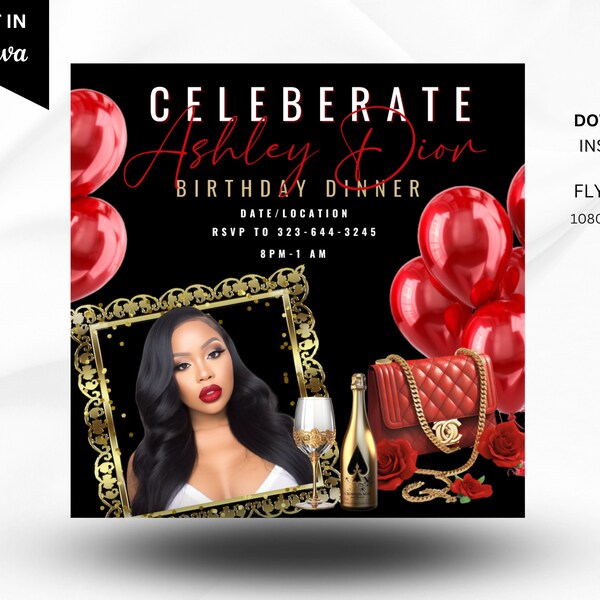 Red White and Gold Flyer - Etsy