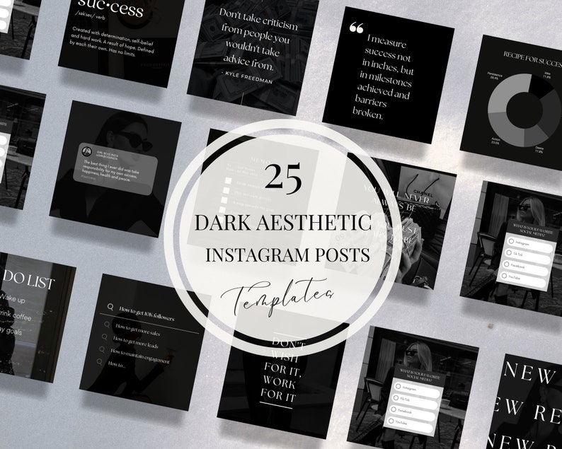 25 Dark Aesthetic Instagram Posts, Girl Boss Instagram Post, Social ...