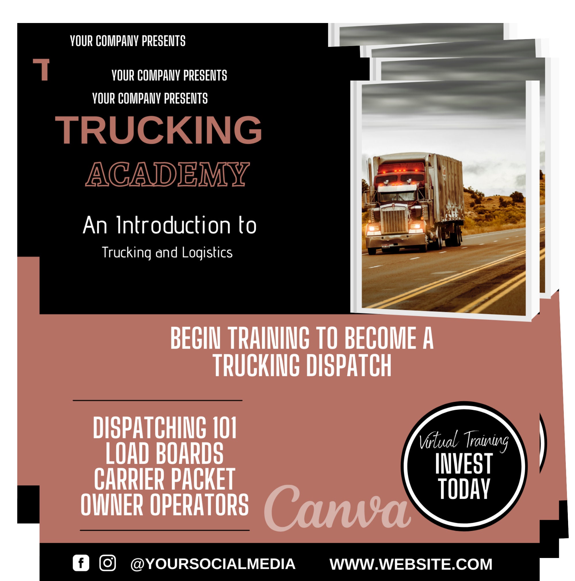 Truck Dispatch Flyer, Business Flyer, Social Media Flyer, DIY Flyer ...