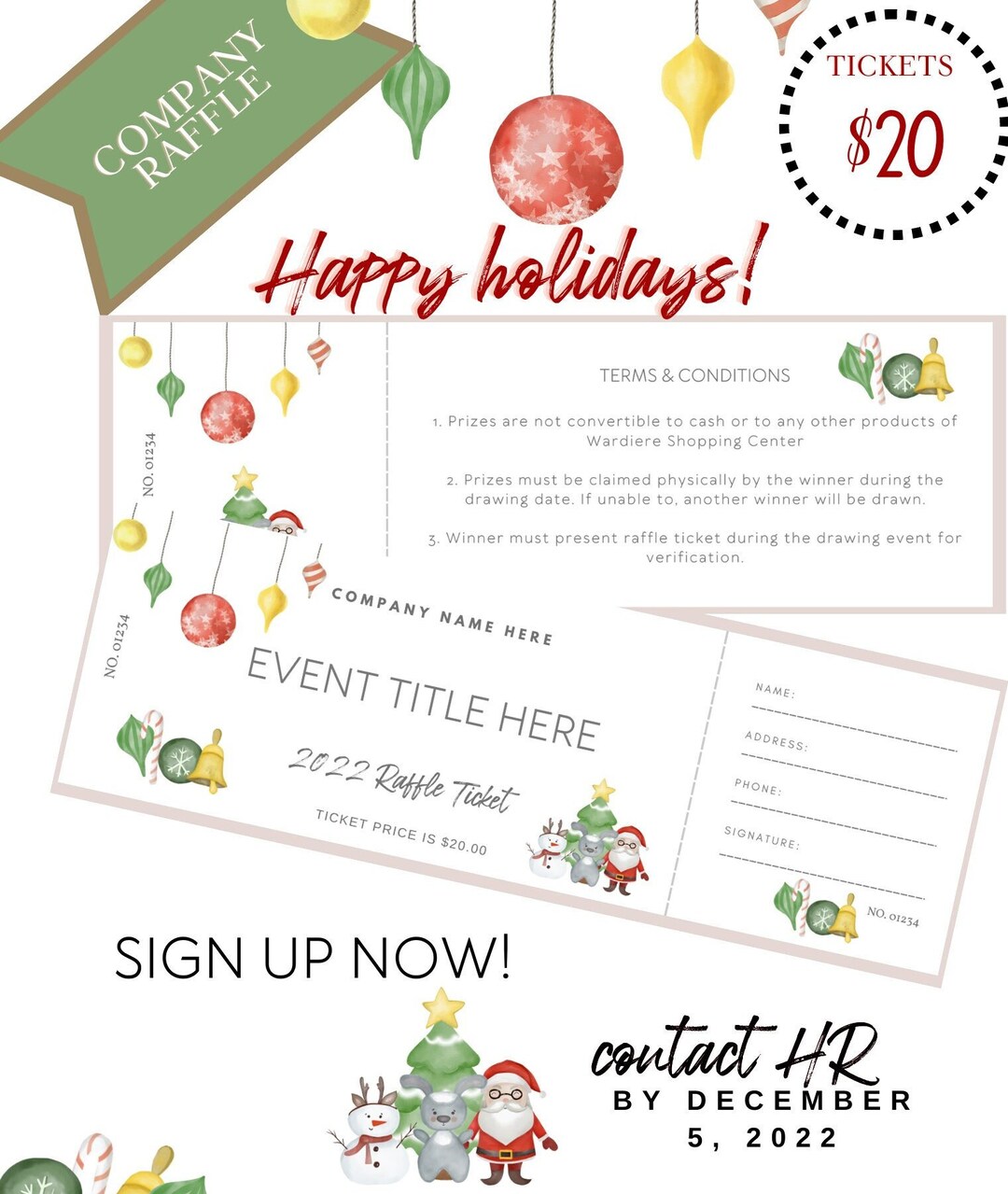 RAFFLE Ticket Template, Bonus Bonus Event Flyer Included, Fundraiser ...
