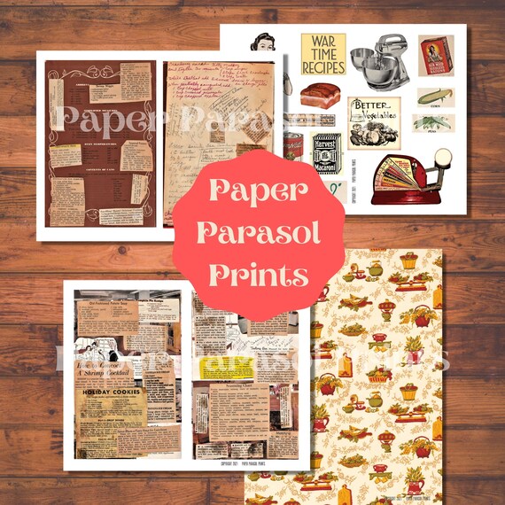 Vintage Recipe Ephemera Printable Retro 1950s Cookbook Junk | Etsy