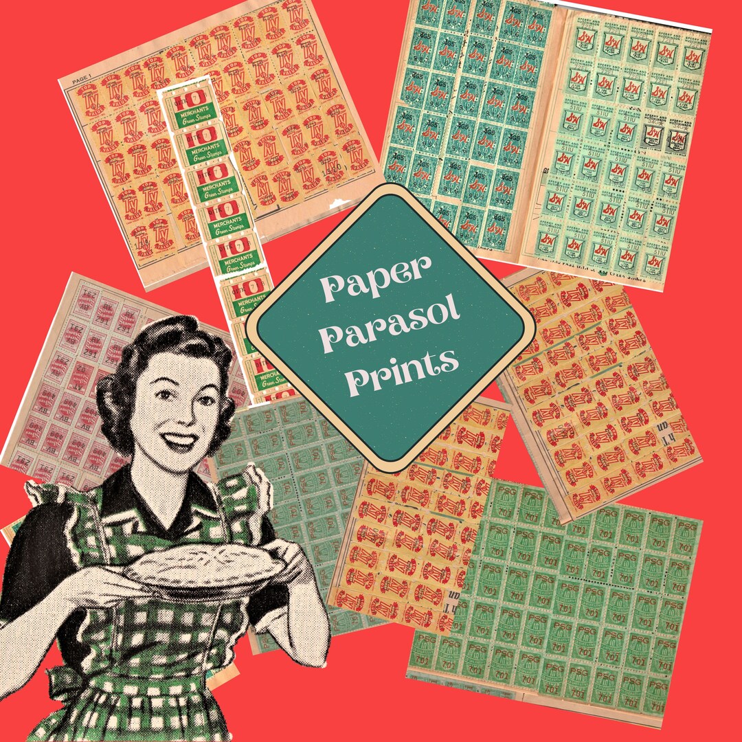 PRINTABLE Green Stamps Retro Vintage Pages Instant Download Digital ...