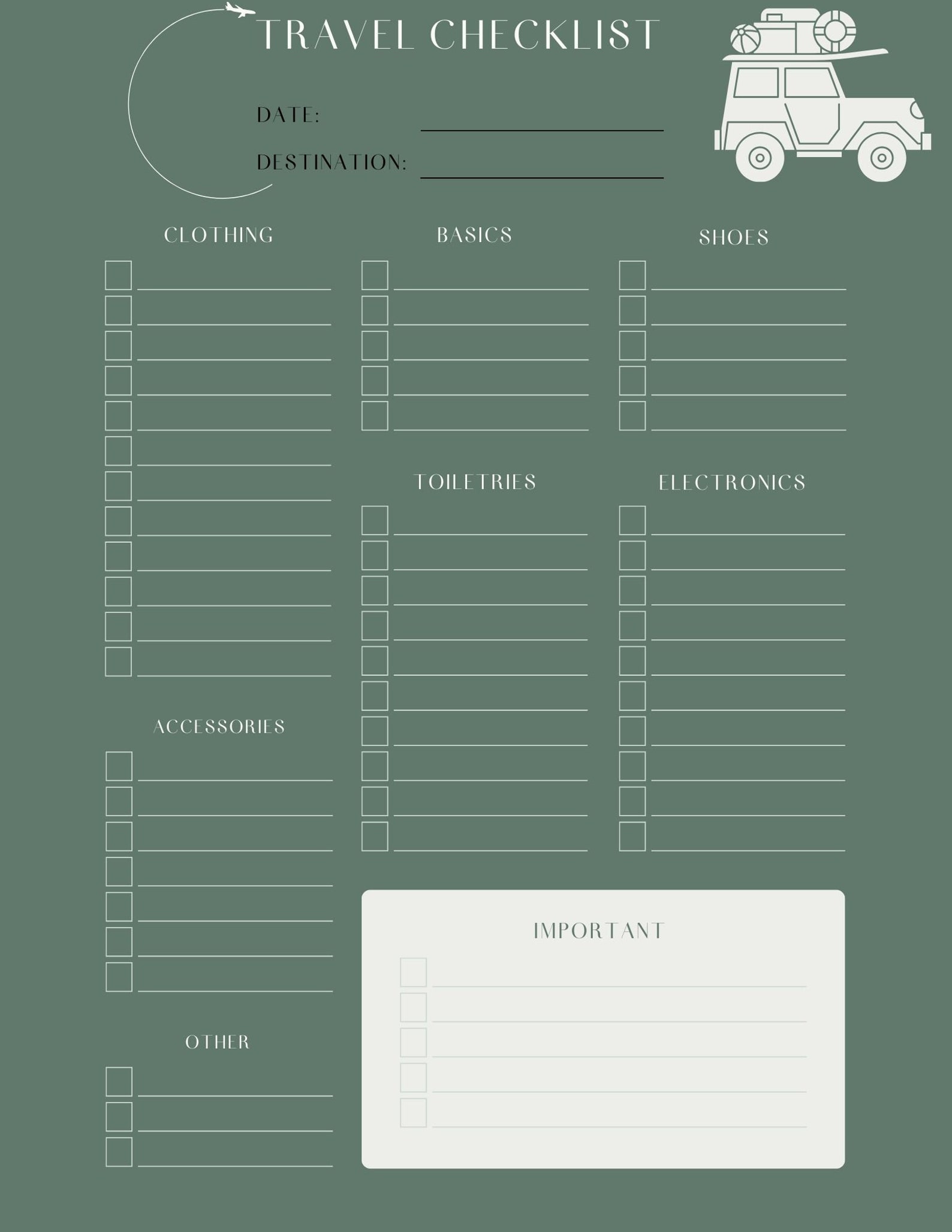 Printable Packing List - Etsy