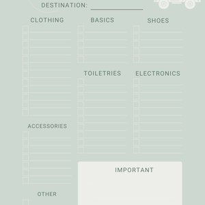 Printable Packing List - Etsy