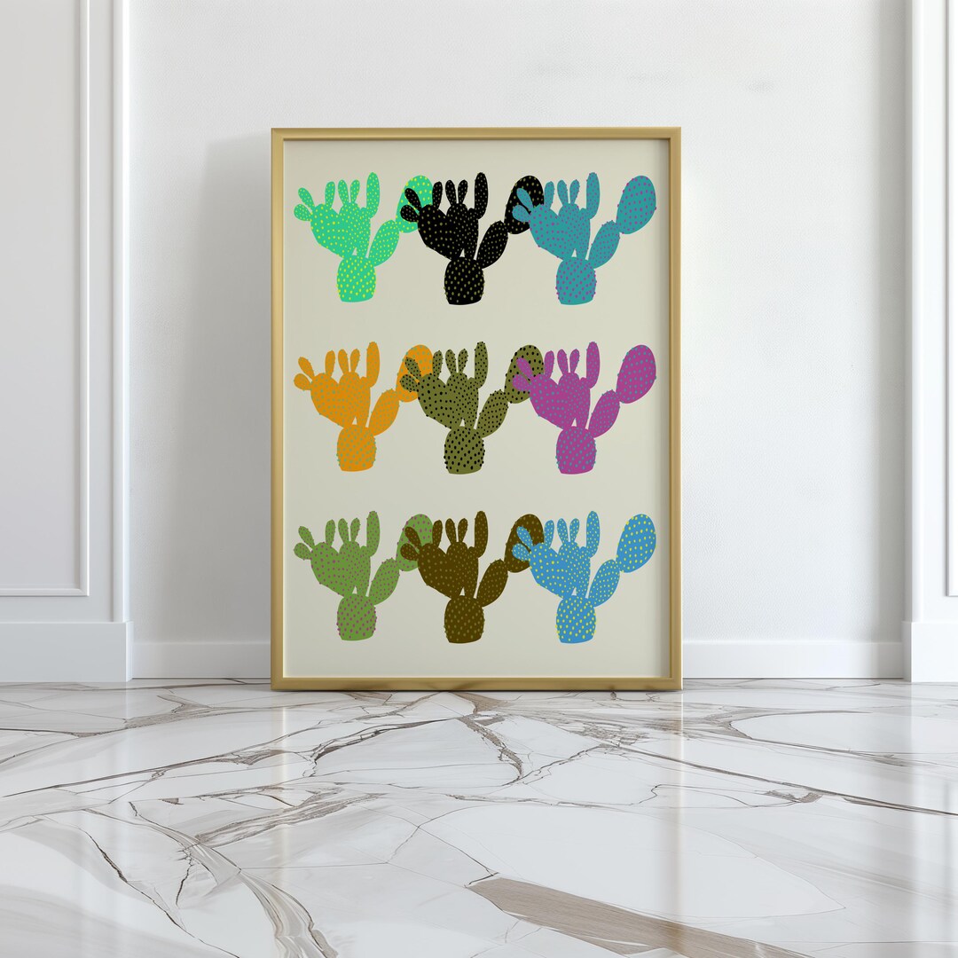 Funky Cactus Printable, Desert Pop Art, Southwestern Wall Decor ...