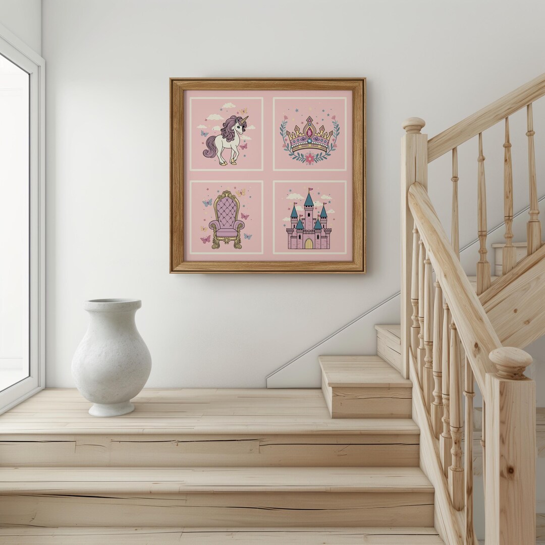 Princess Girls Room Printable, Unicorn, Royal Crown Nursery Artwork ...