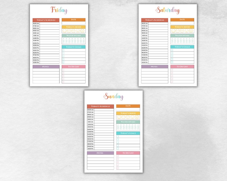 Weekly Planner Printable, Weekly Planner Digital, Weekly Schedule, Week ...