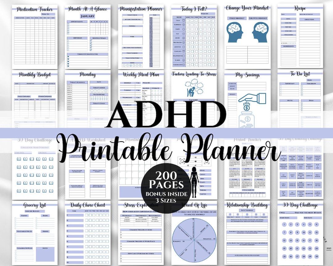 ADHD Planner Printable, ADHD Planner Adult, Printable Adult ADHD ...