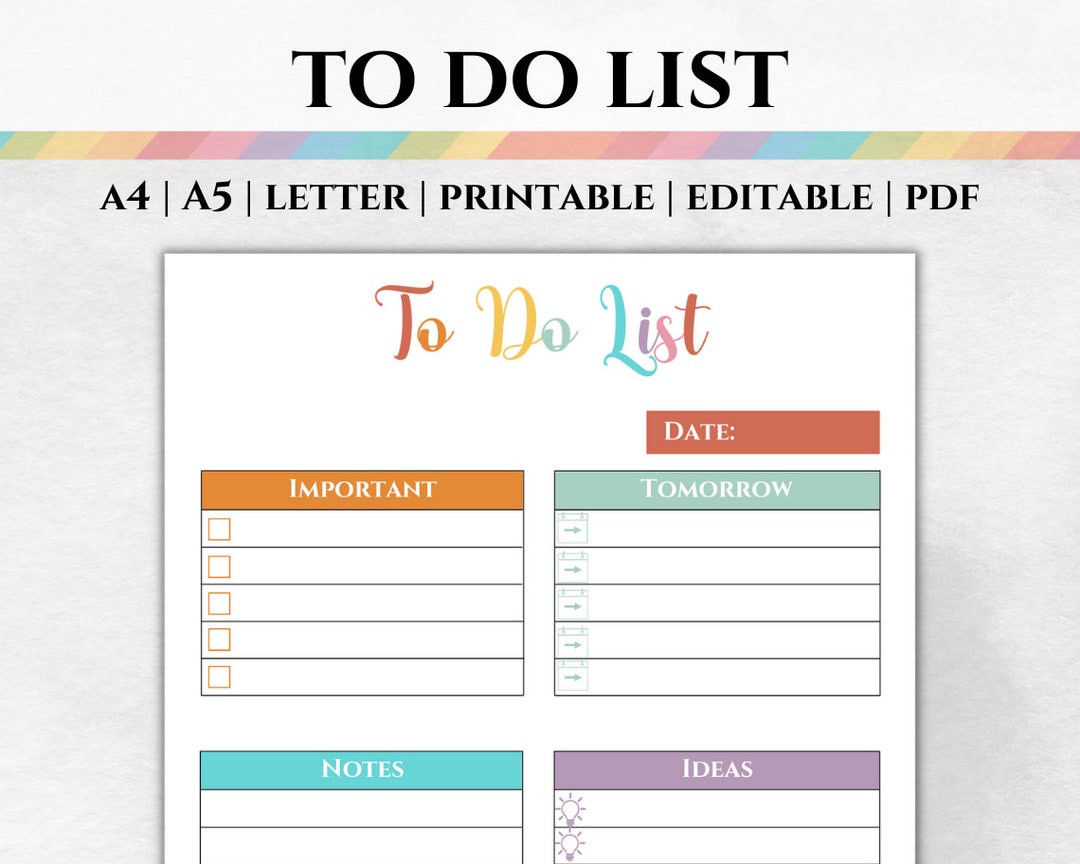 To Do List Printable to Do List Simple Tasks List to Do - Etsy