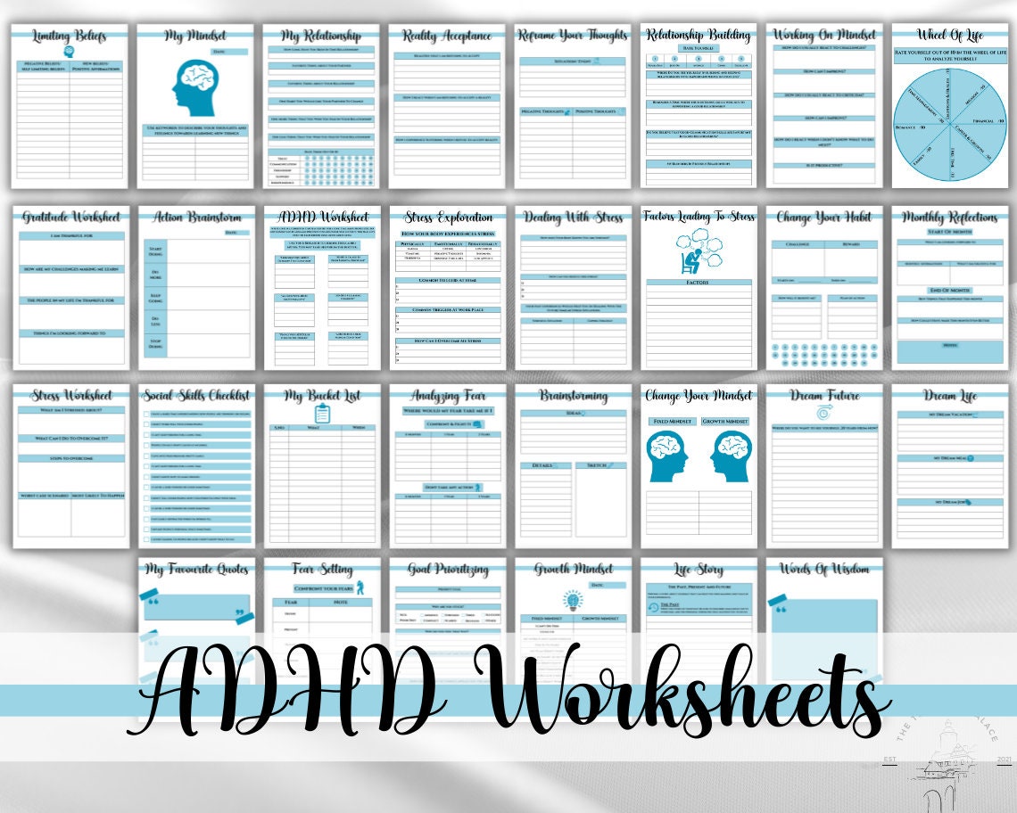 ADHD Planner, Printable Adult ADHD Journal, Adult ADHD Planner and ...