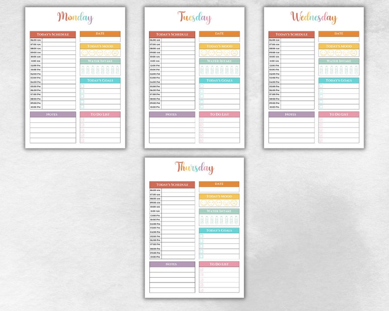 Weekly Planner Printable, Weekly Planner Digital, Weekly Schedule, Week ...