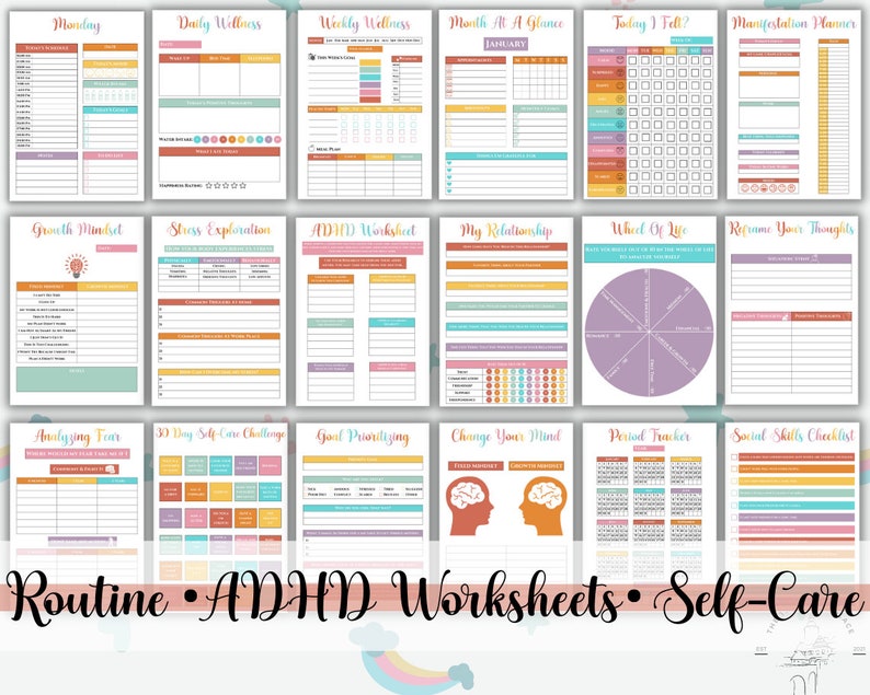 ADHD Planner Printable, ADHD Planner Adult, ADHD Resources, Adhd ...