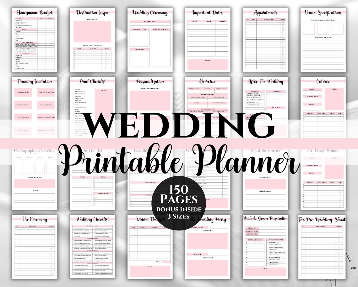 Wedding Planner Printable, Printable Wedding Planner, Wedding Plan ...