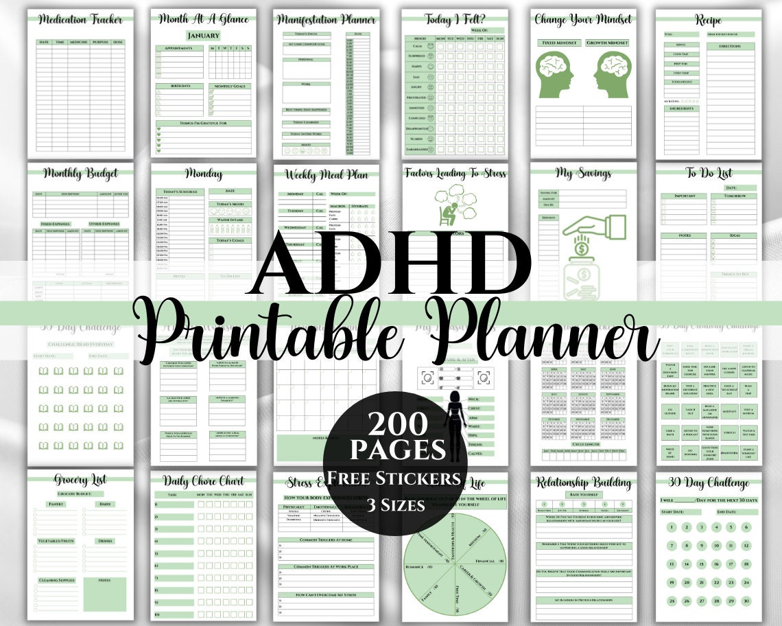 ADHD Planner, ADHD Planner Adults, ADHD Planner Printable,adhd Daily ...