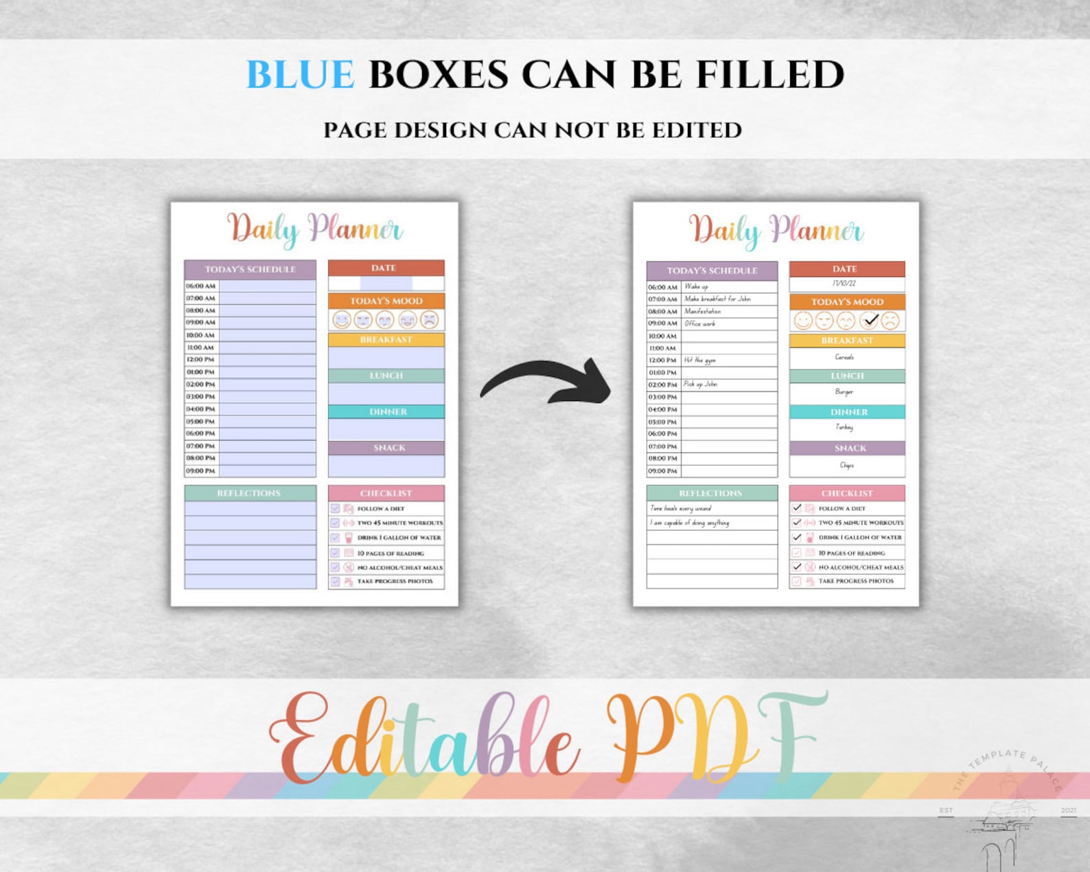 Weekly Planner Printable, Weekly Planner Digital, Weekly Schedule, Week ...
