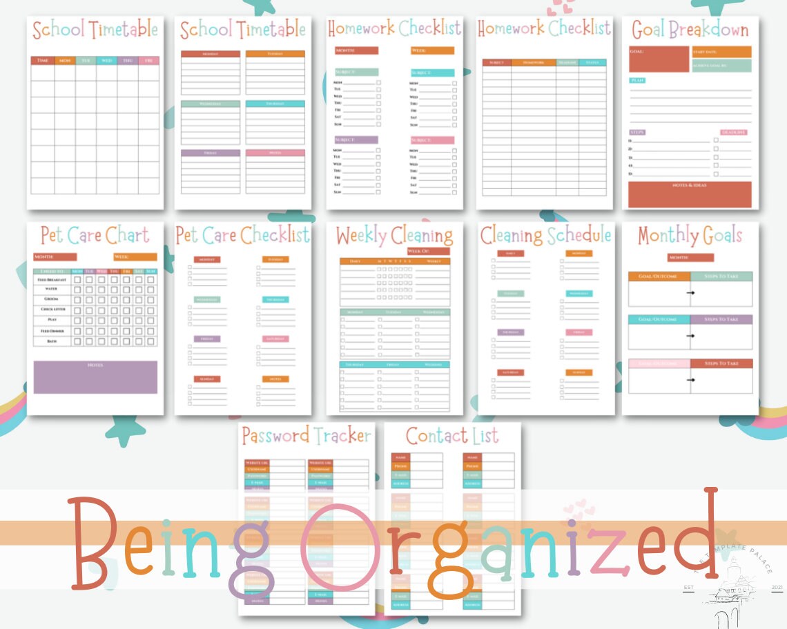 ADHD Planner for Kids Printable Kids ADHD Planner Kids | Etsy