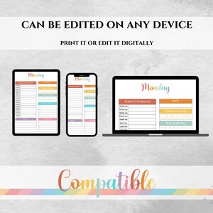 Weekly Planner Printable, Weekly Planner Digital, Weekly Schedule, Week ...