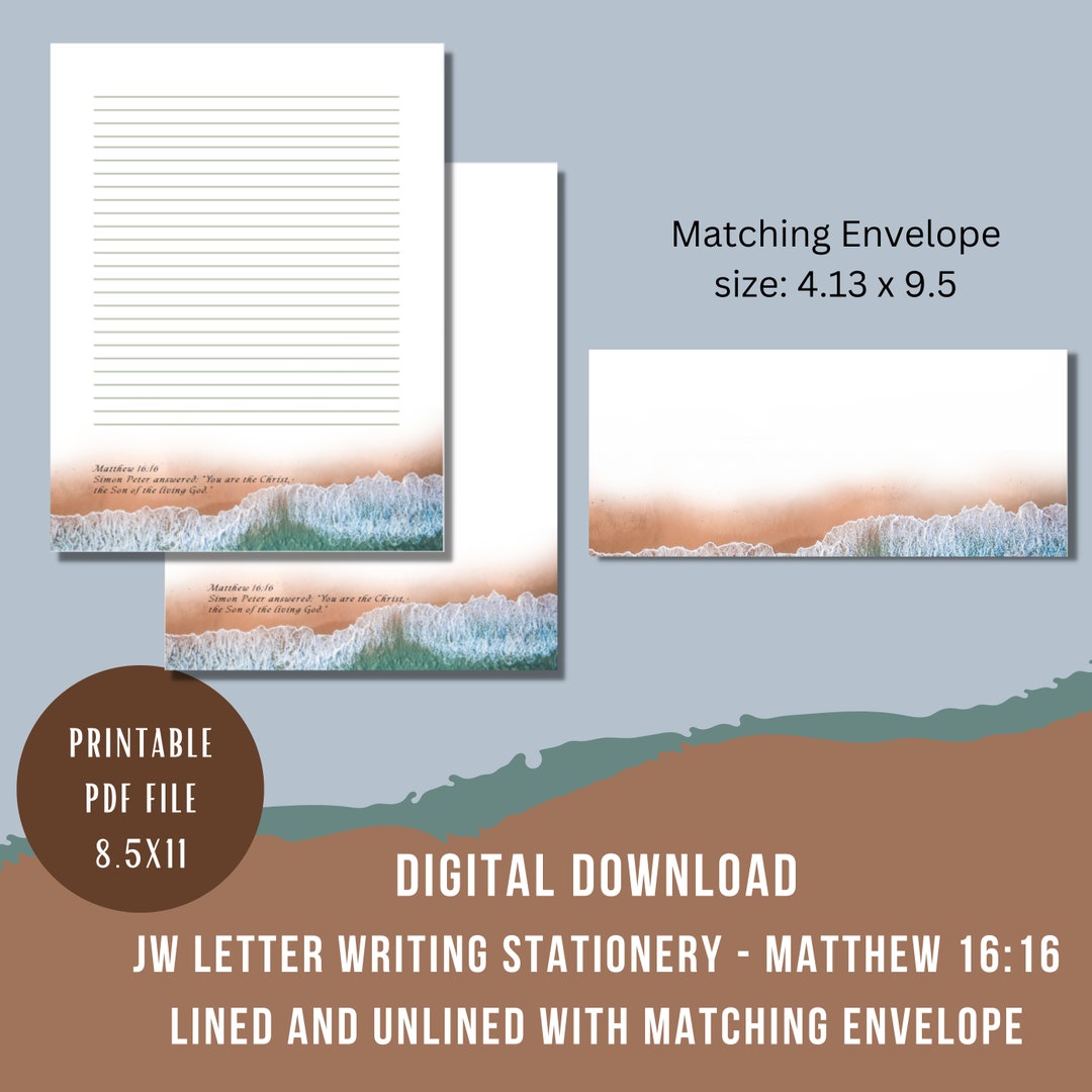 JW Letter Writing Stationery - Matthew 16:16 | JW Letter Writing ...