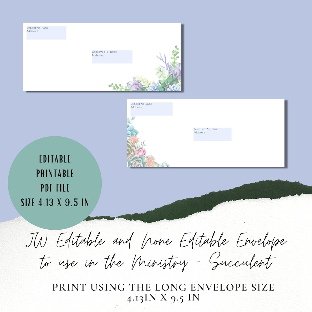 JW Editable and Non-editable Envelope | JW Ministry Ideas | Printable ...