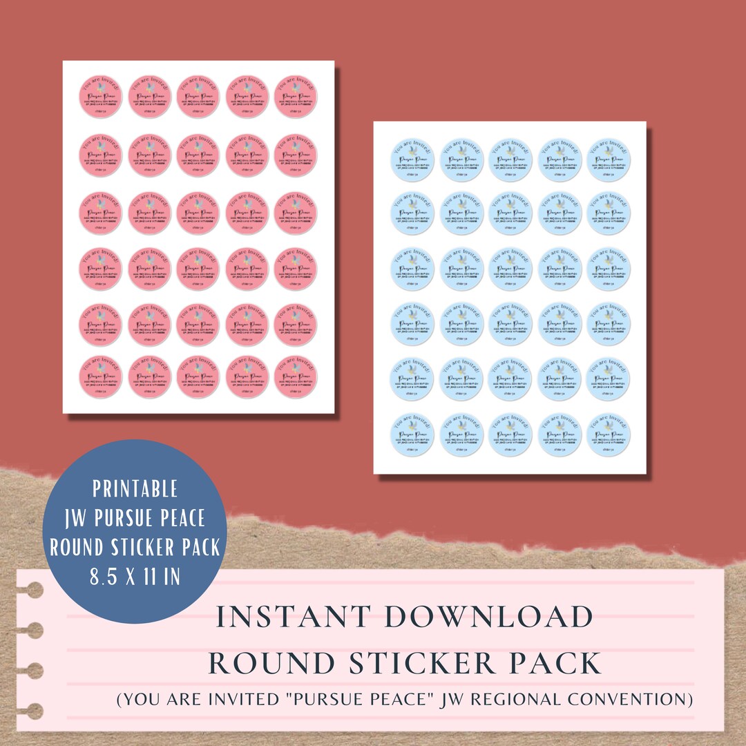 JW Printable Sticker Pack for the Regional Convention 'pursue Peace ...