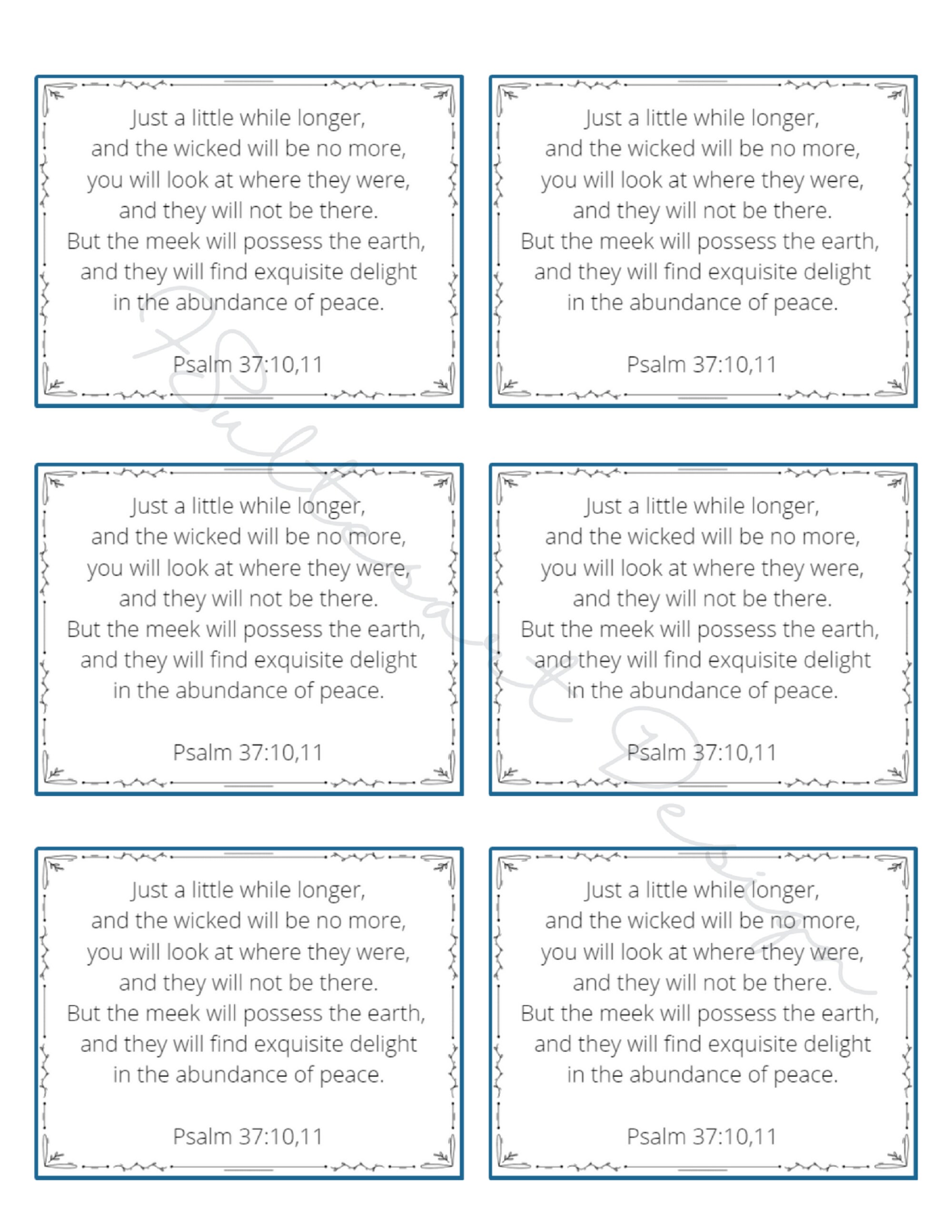 JW Psalm 37:1011 Scripture Sticker Pack of 3 JW Printable - Etsy