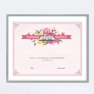 JW Virtual Pioneer Service School Keepsake JW Pioneer Service ...