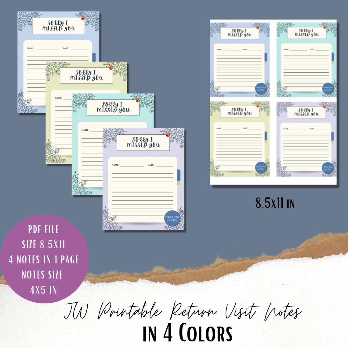 JW Ministry Return Visit Printable Notes | Ministry Ideas | JW Ministry ...