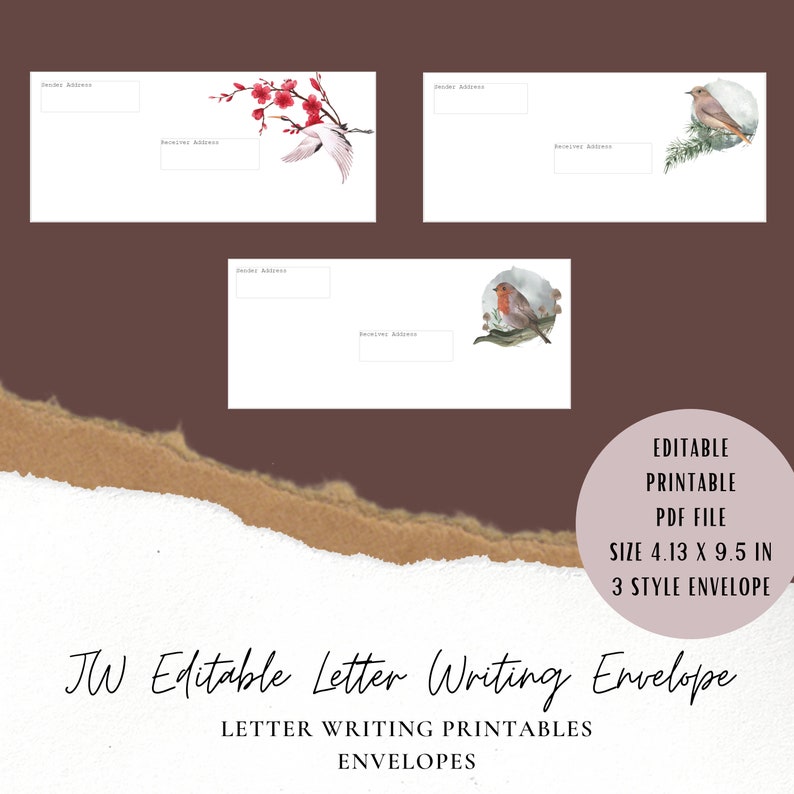 JW Letter Writing Editable Envelopes JW Printable Envelopes - Etsy