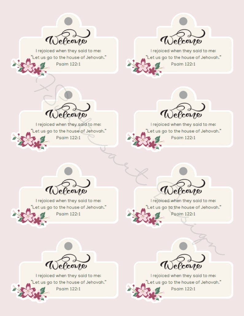 JW Printable Welcome Sticker Pack JW Printable Gift Tag - Etsy
