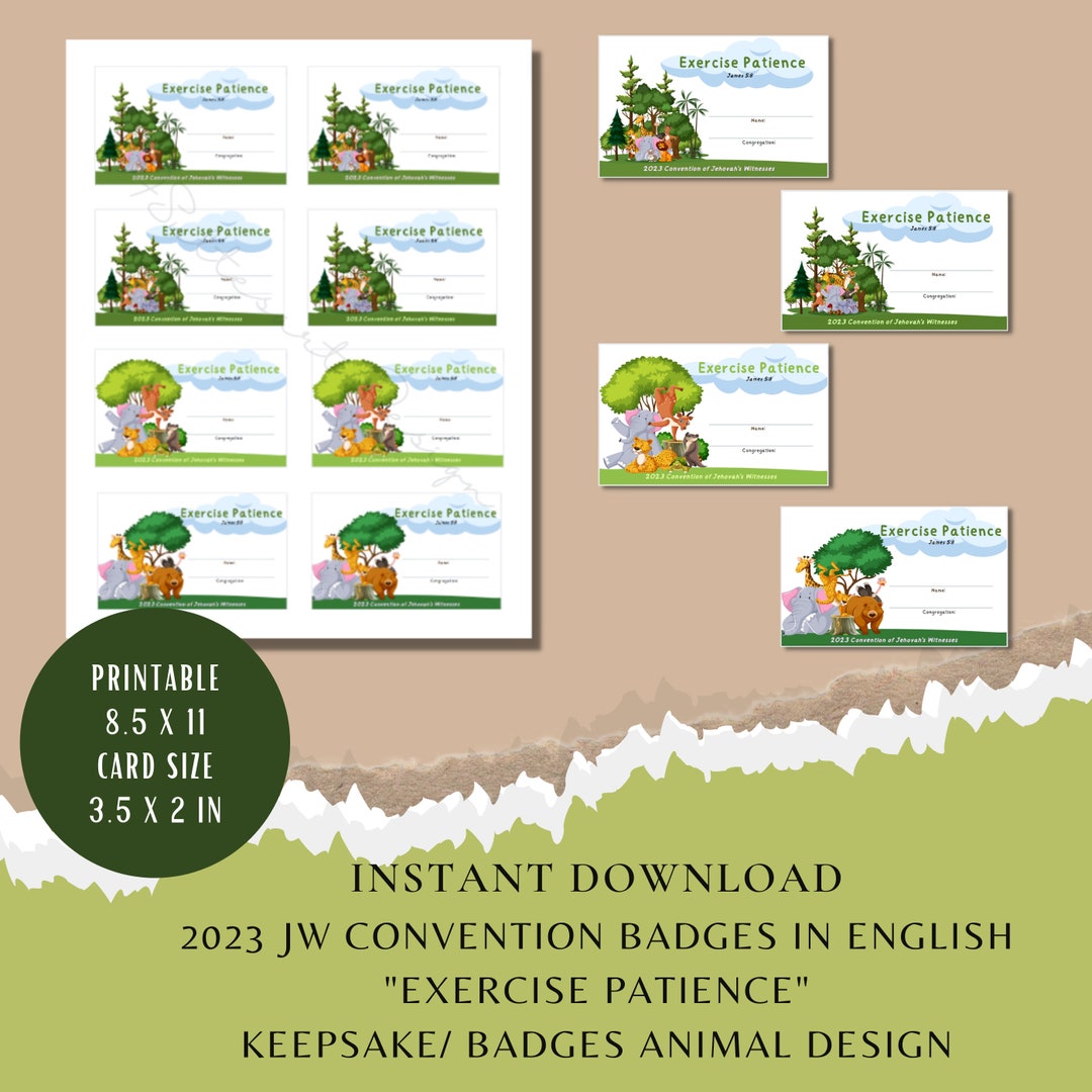 JW Convention Lapel Badges for Kids in Animal Design | JW Printable ...