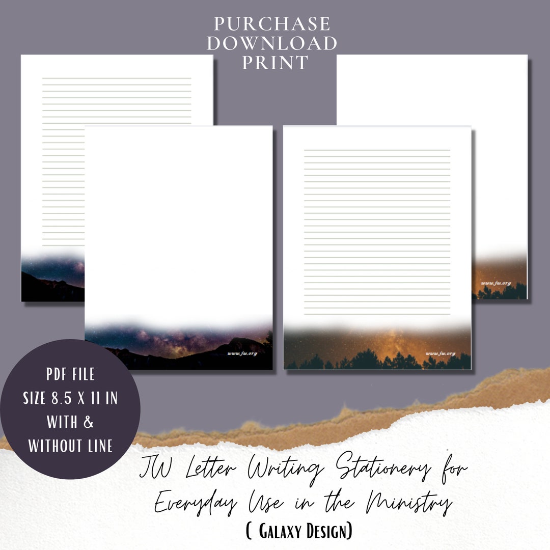 JW Ministry Letter Writing Stationery - Galaxy Design | JW Ministry ...