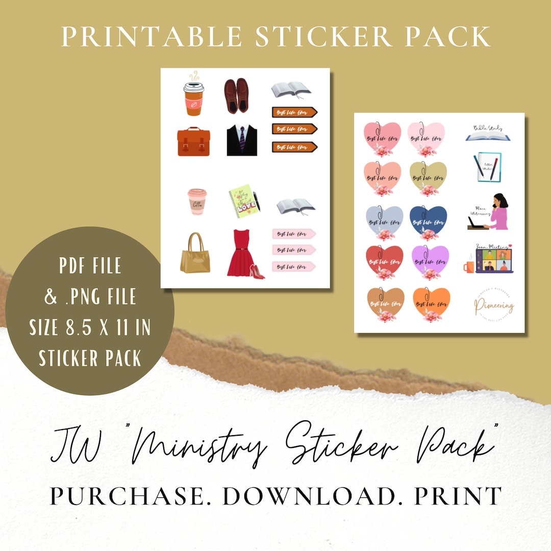 JW Ministry Sticker Pack | Printable Ministry Sticker Pack | Printable ...