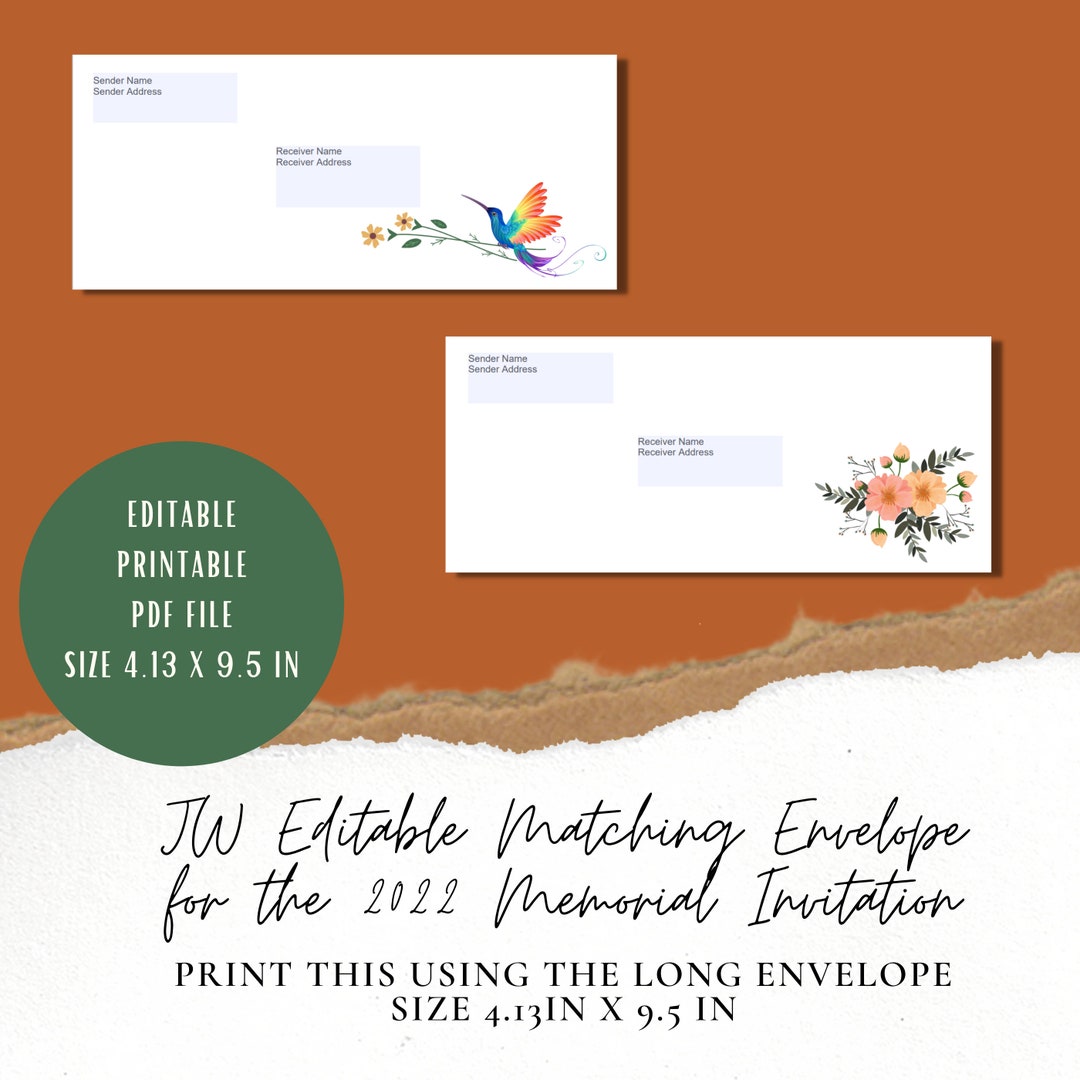 JW Editable Printable Envelope for the Ministry | Matching Envelope for ...