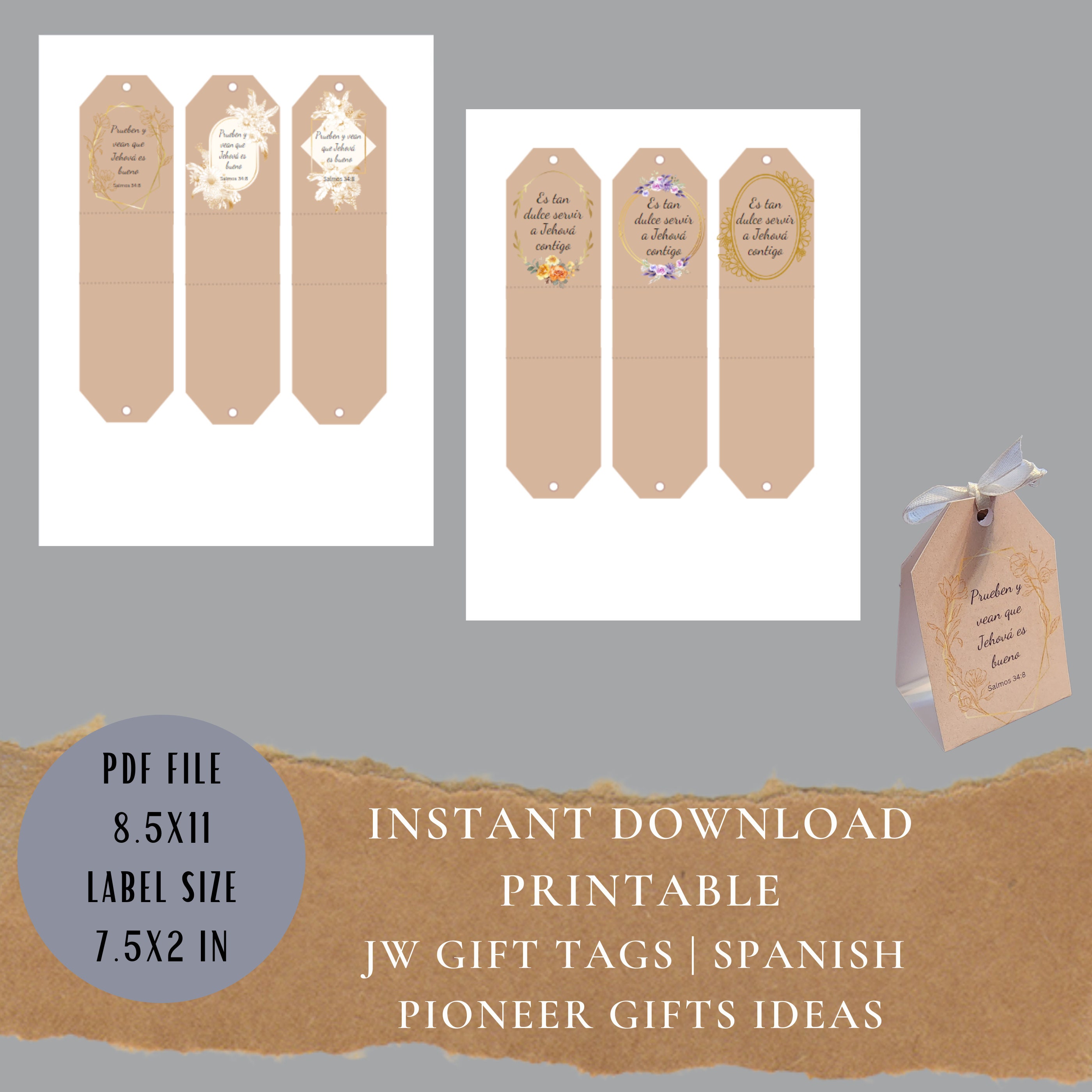 JW Printable Gift Tag Template in Spanish | Pioneer Gift Ideas | Gift ...