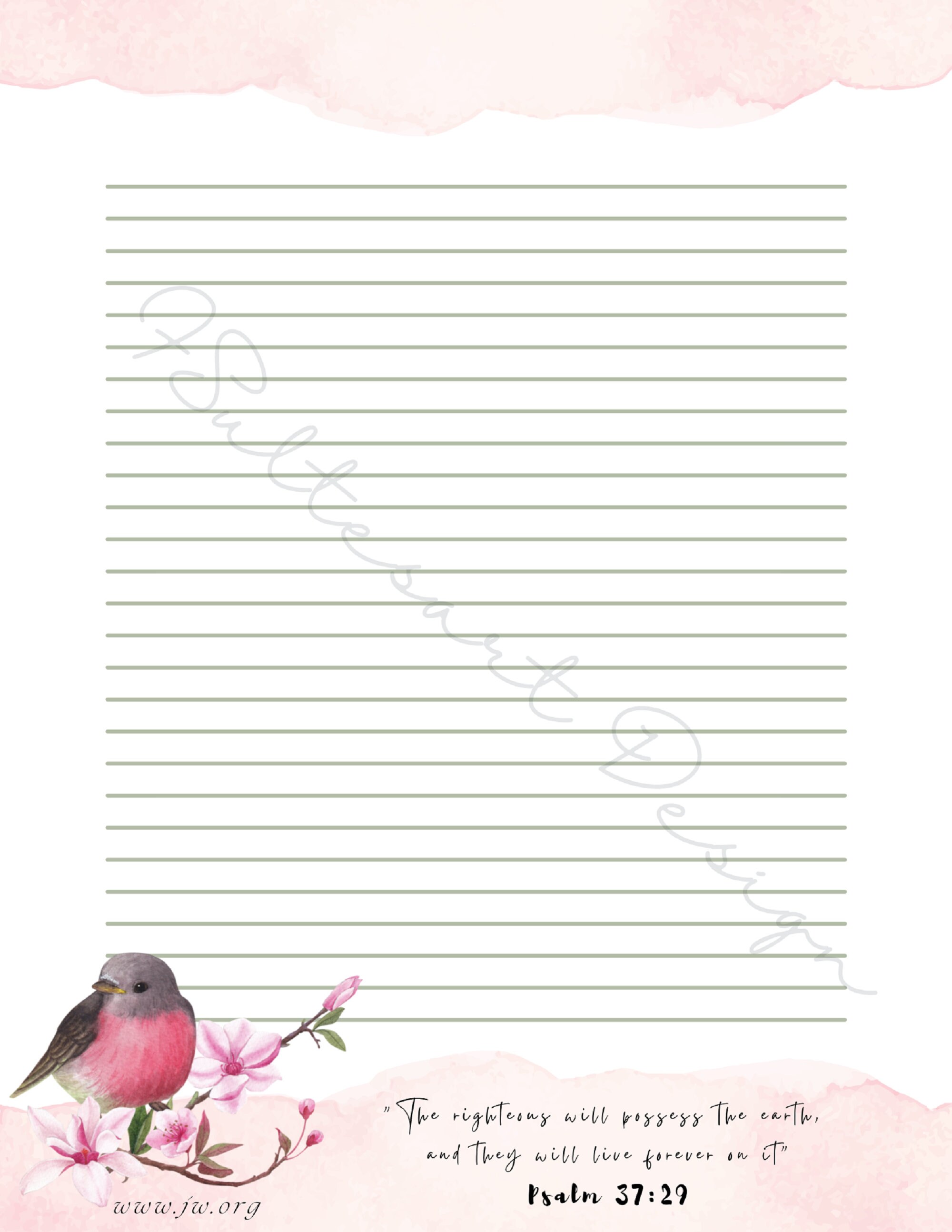 JW Printable Letter Writing Stationery for Enjoy Life Forever Campaign ...