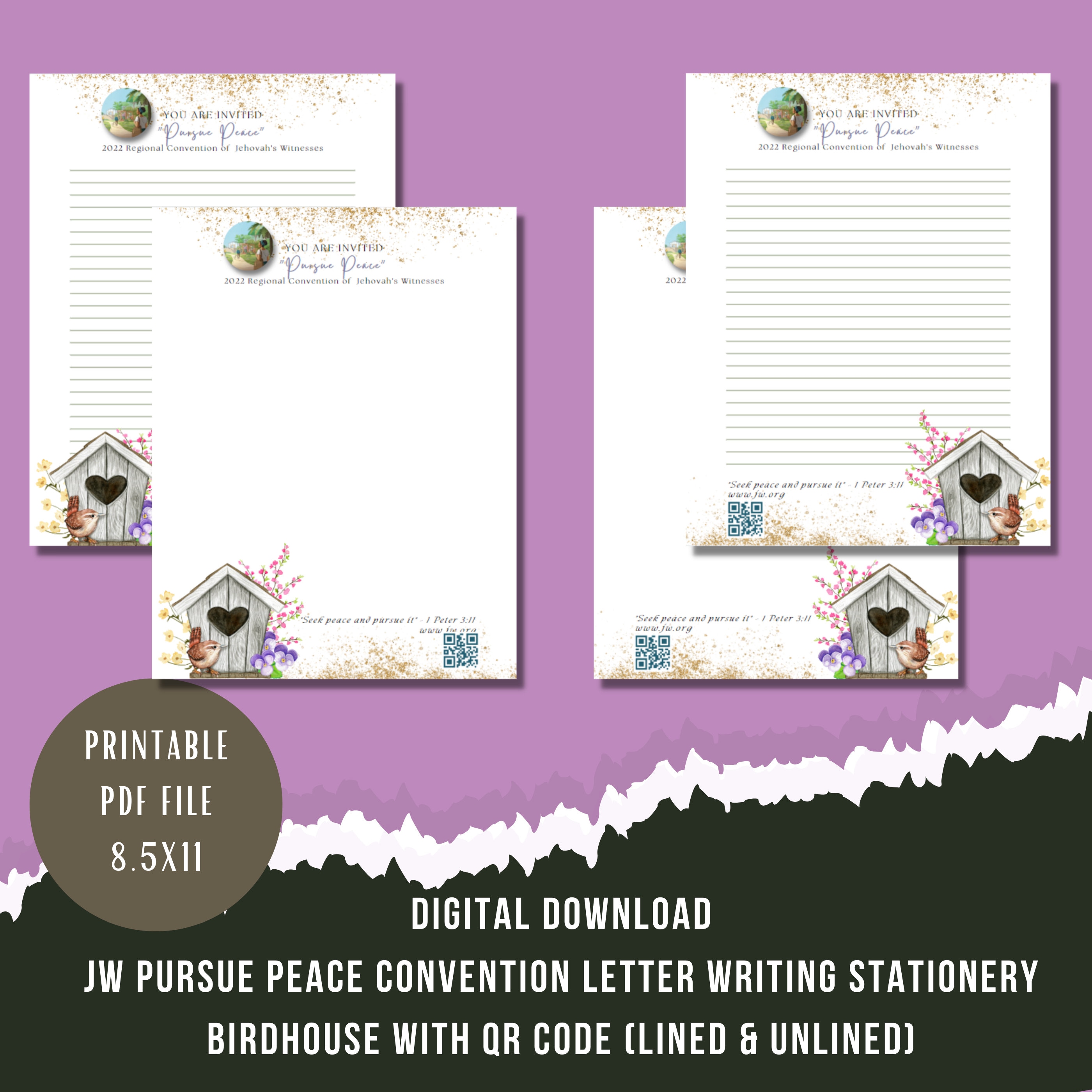 JW 2022 Convention Pursue Peace Letter Writing Invitation With QR Code ...