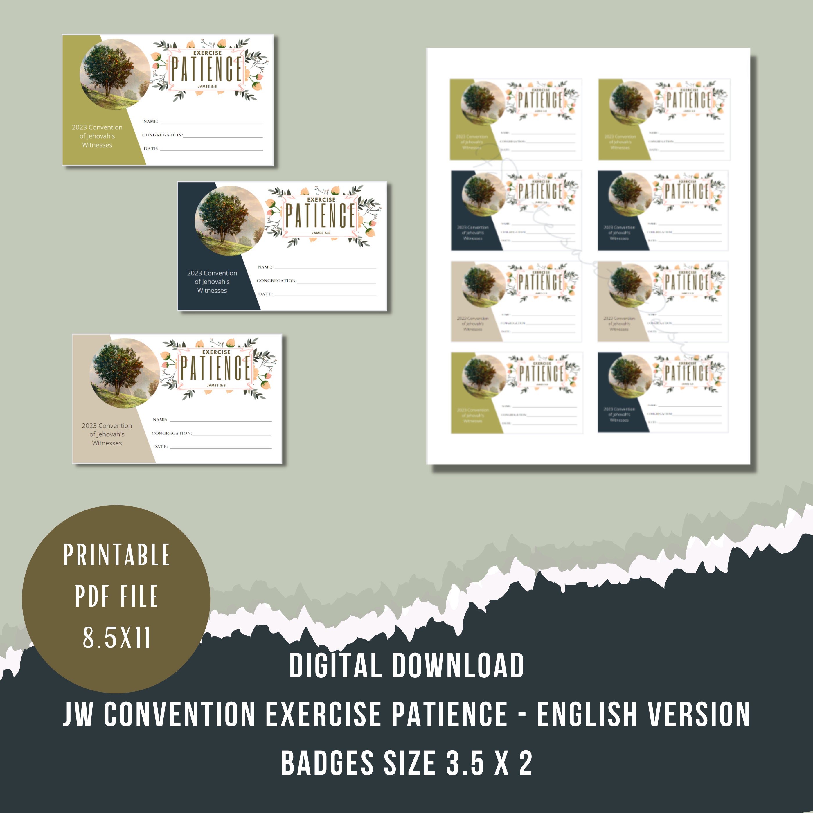 JW Exercise Patience Lapel Badges - English Version - Etsy