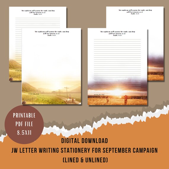JW Printable Stationery for September Campaign Enjoy Life - Etsy