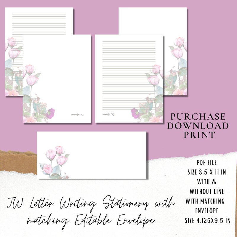 Jw Stationery Roses - Etsy