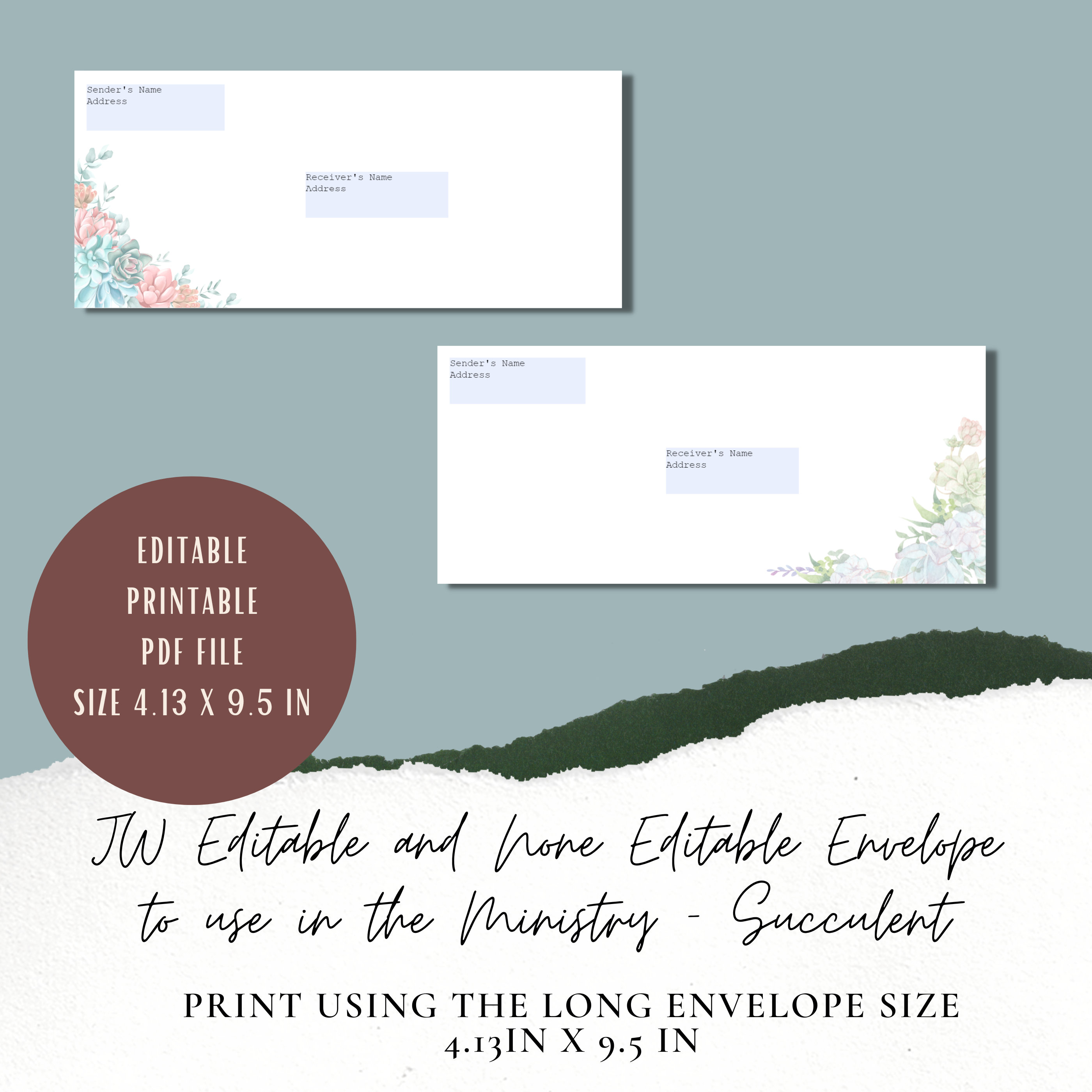 JW Editable and Non-editable Envelope to Use in the Ministry in ...