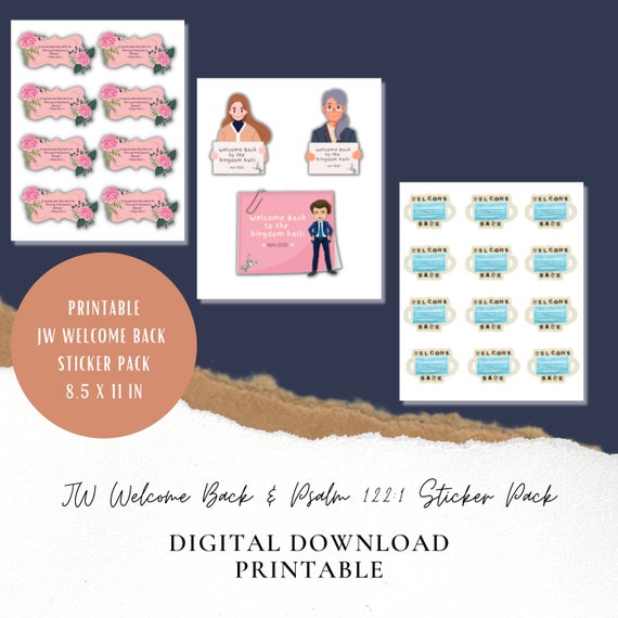 JW Welcome Back to the Kingdom Hall Sticker Pack Psalm 122:1 | Etsy