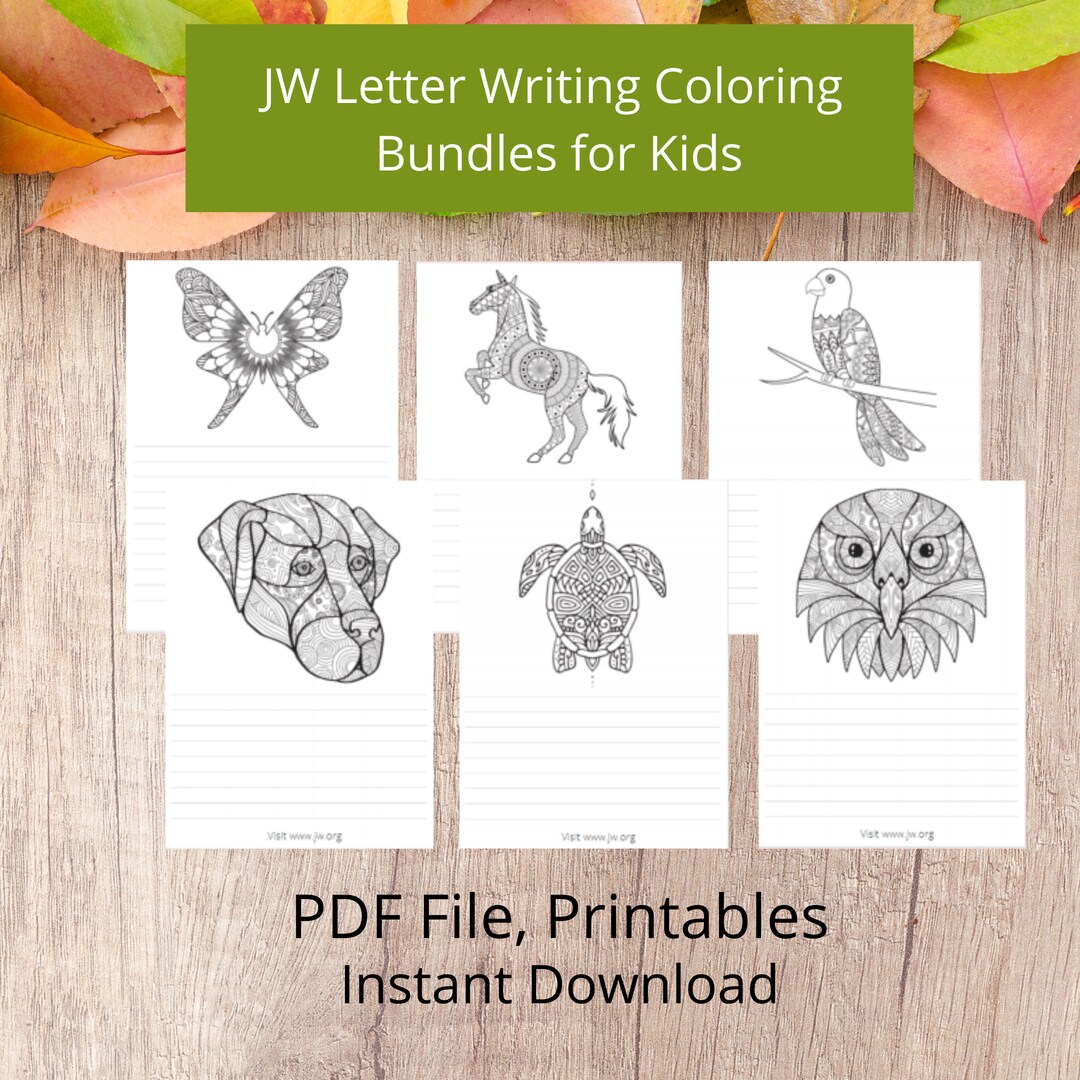 JW Letter Writing Coloring Sheet for Kids - Etsy